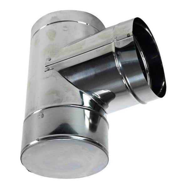 DuraVent DuraBlack 8 Inch Diameter Stainless Steel Tee w/Clean-Out Cap ...