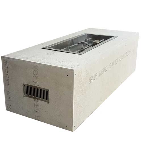 HPC Fire Rectangle Ready To Finish Fire Pit Kit with Torpedo H-Burner ...