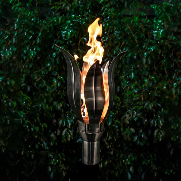 The Outdoor Plus 14" Flower Stainless Steel Fire Torch Complete Set ...