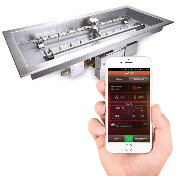 HPC Fire Torpedo H-Burner with Pan Electronic Ignition Gas Fire Pit Ki ...