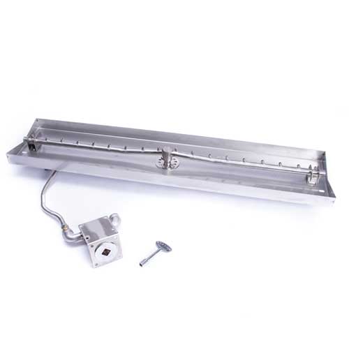 HPC Fire Torpedo Linear Burner with Interlink Pan Match Lit Gas Fire P ...