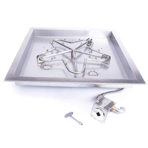 HPC Fire Torpedo Penta Burner with Square Pan Match Lit Gas Fire Pit K ...