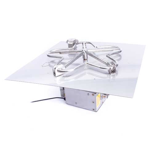HPC Fire Standard Burner with Square Plate Push Button Flame Sensing G ...